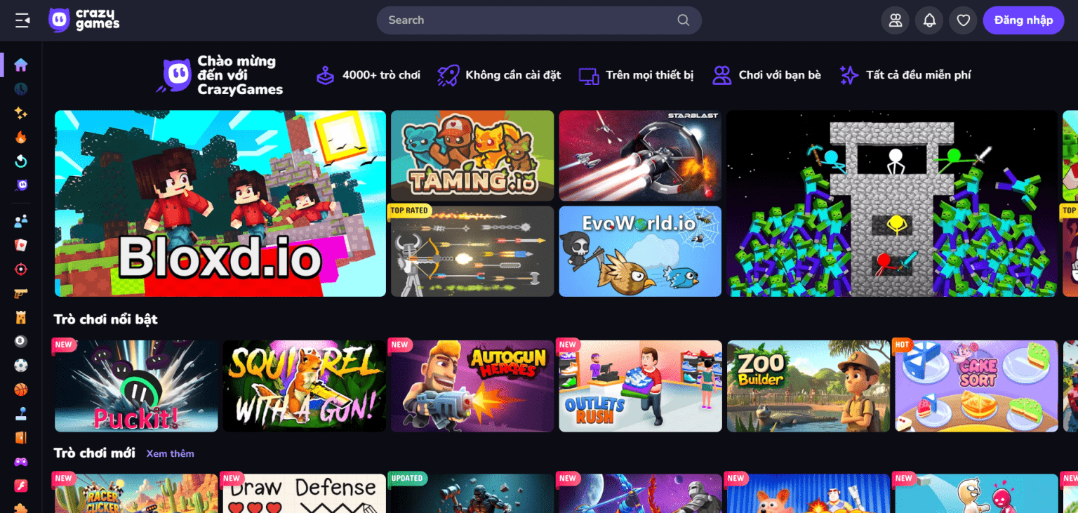 Top 8 trang web chơi game online hot nhất năm 2025