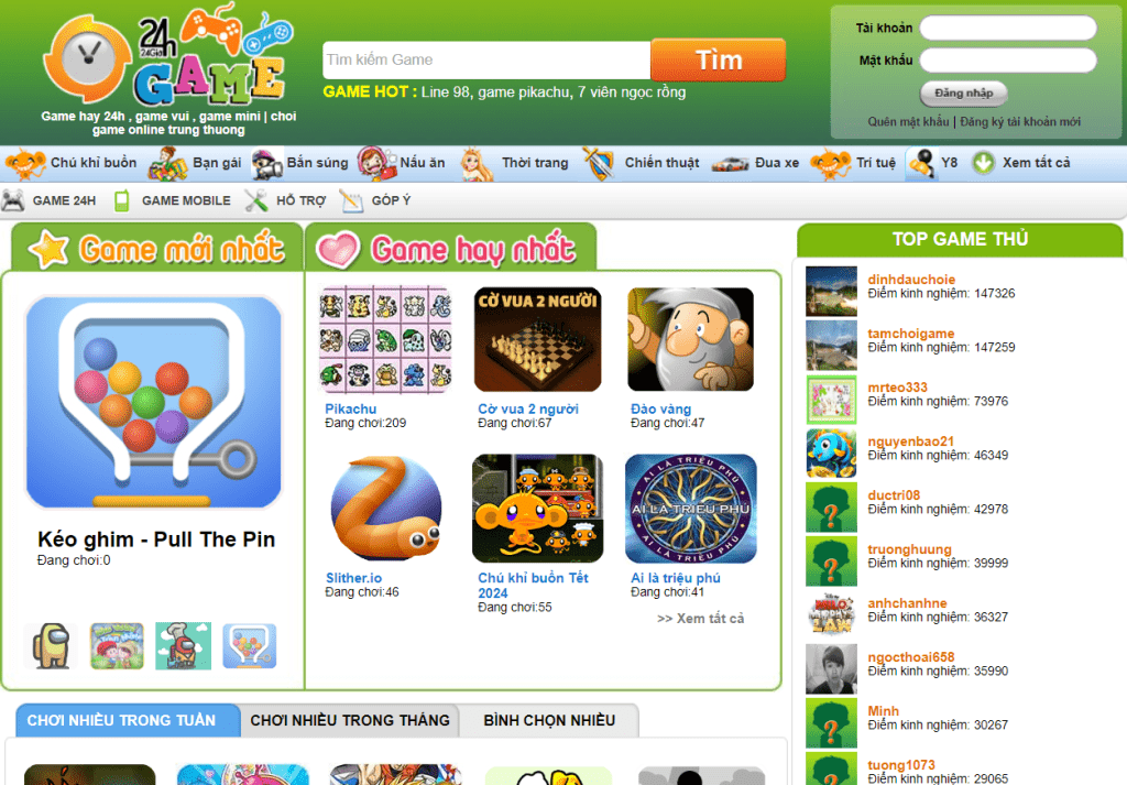 Top 8 trang web chơi game online hot nhất năm 2025