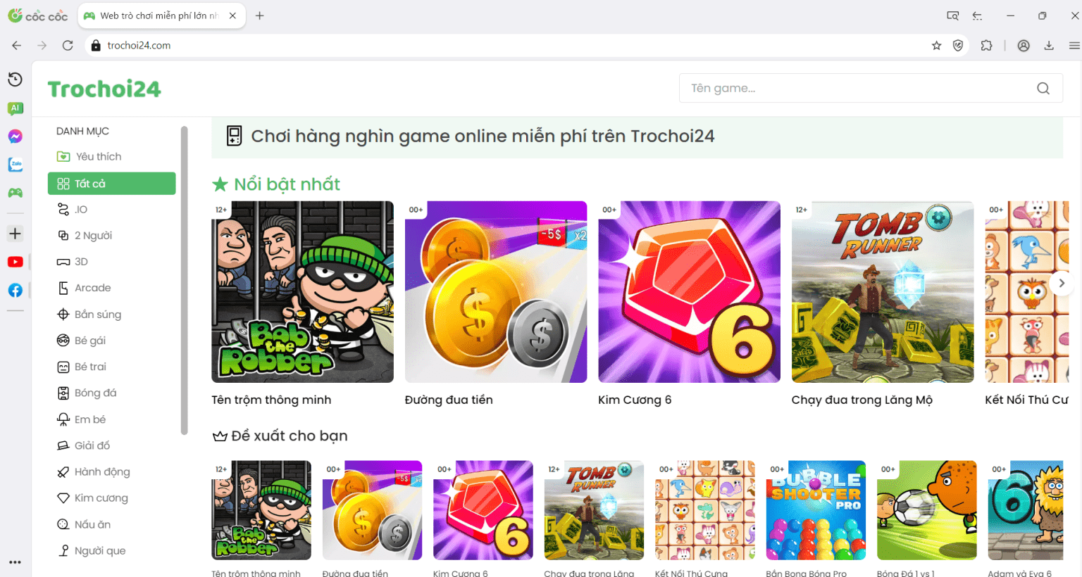 Top trò chơi online miễn phí hay nhất, không cần tải - Blog Cốc Cốc