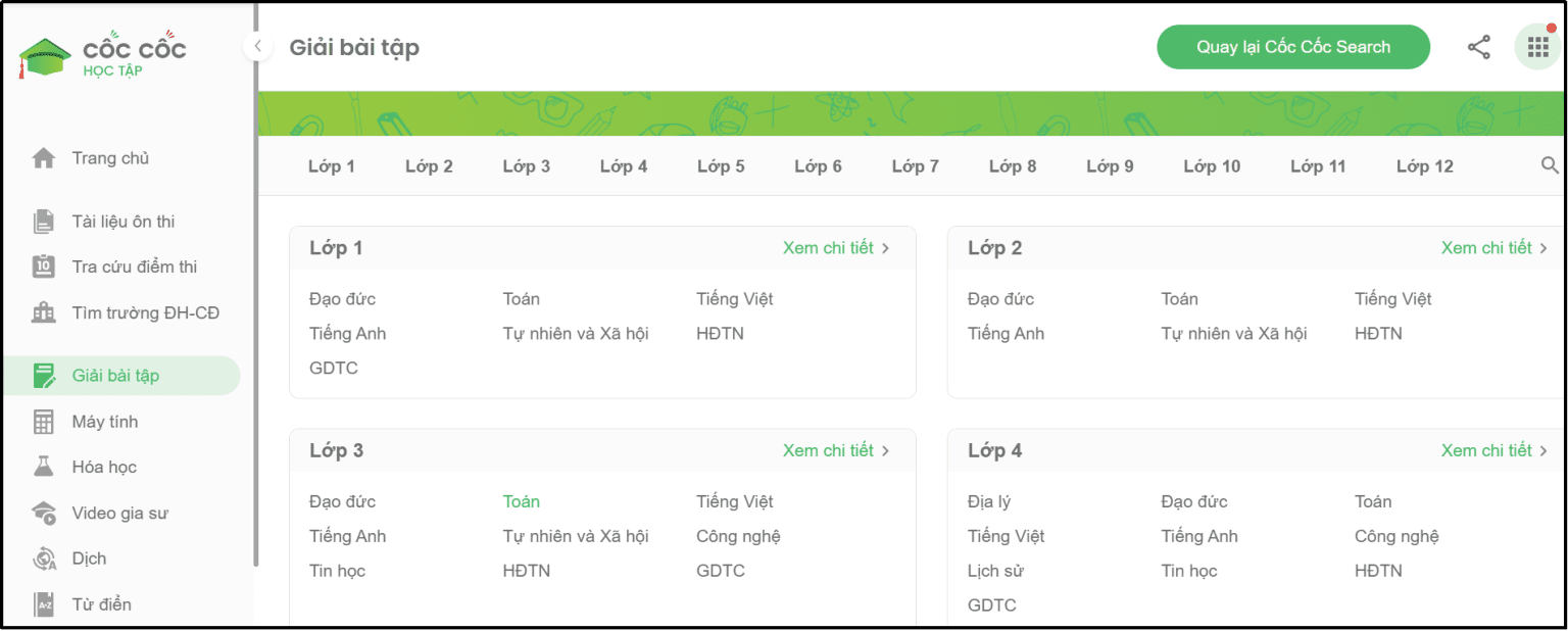 Các web giải Toán nhanh online miễn phí cho học sinh